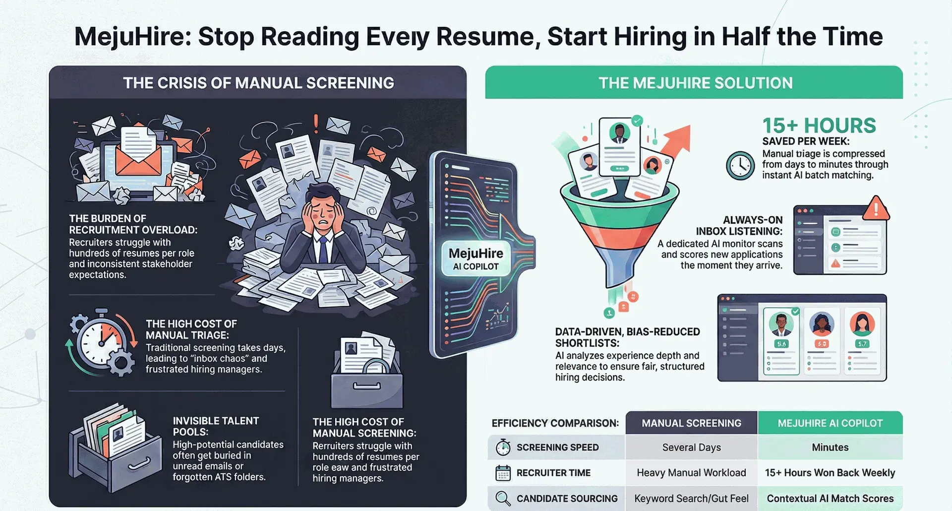 Stop Reading Every Resume. Start Hiring in Half the Time. | Mejuvante